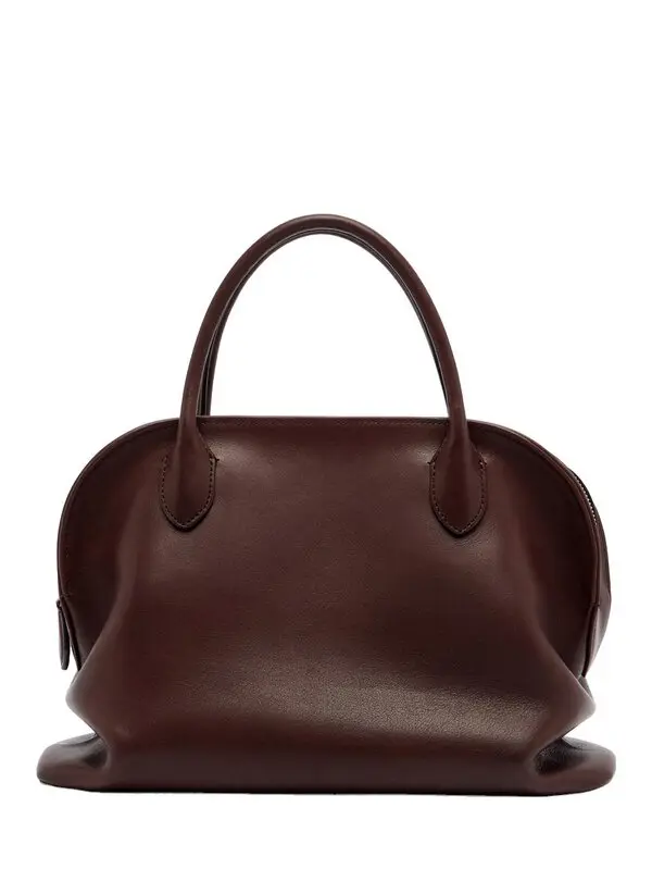 THE ROW Agnes 12 Leather Top-handle Bag - Burgundy