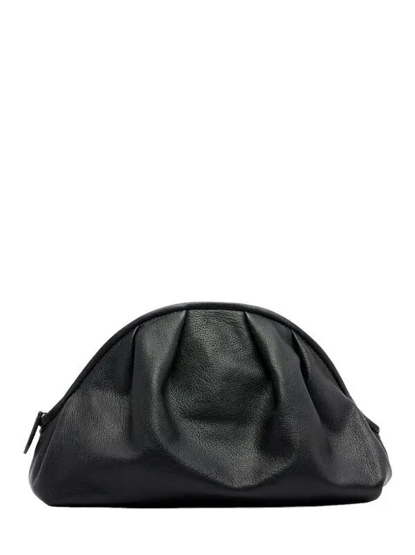 THE ROW Charlotte Small Leather Clutch - Black