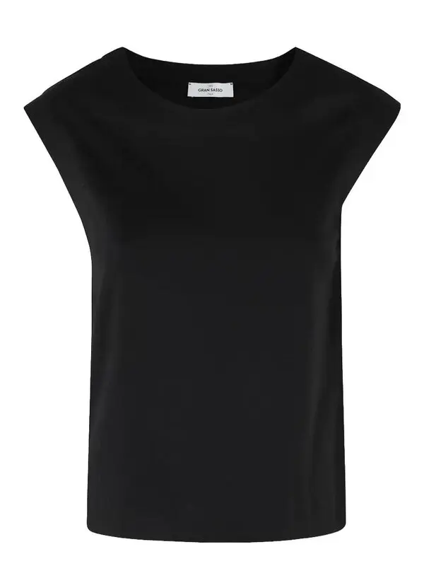 GRAN SASSO Cap Sleeve T-shirt - Black