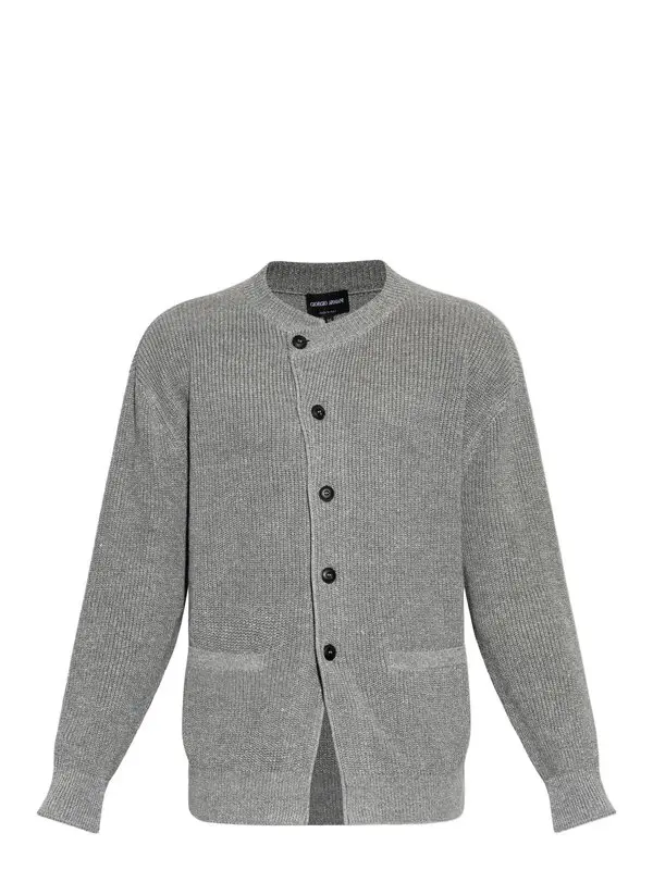 Giorgio Armani Melange Knit Cardigan - Grey