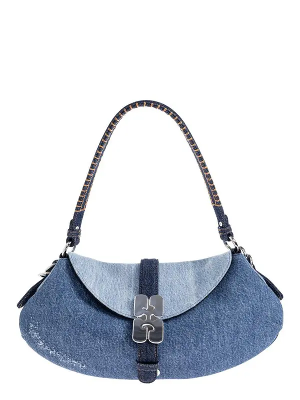 GANNI Vintage Effect Denim Bag - Blue