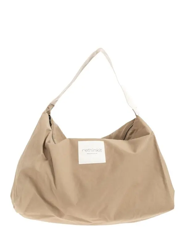 RETHINKIT STUDIOS Hobo Bag With Embroidered Logo - Beige