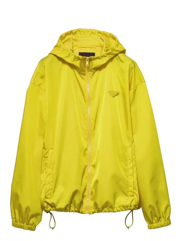Prada Re-nylon Hooded Rain Jacket - Yellow