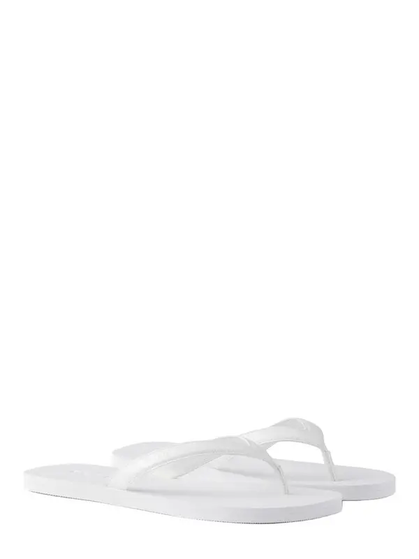 Prada Brushed Leather Flip Flops - White