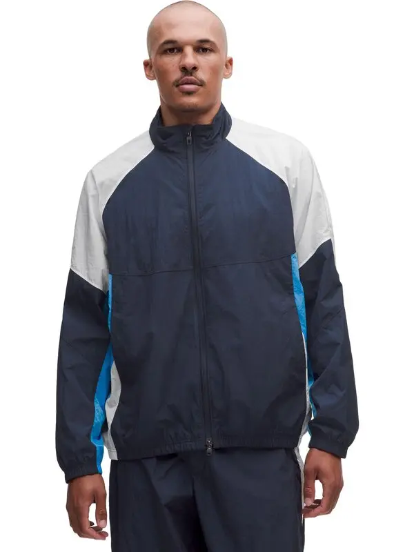 Lululemon Nylon Oversized Track Jacket - Club Blue/white/ocean Wave