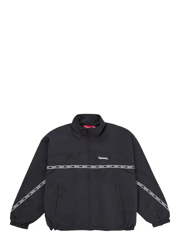 Supreme Logo Taping Track Jacket - Black