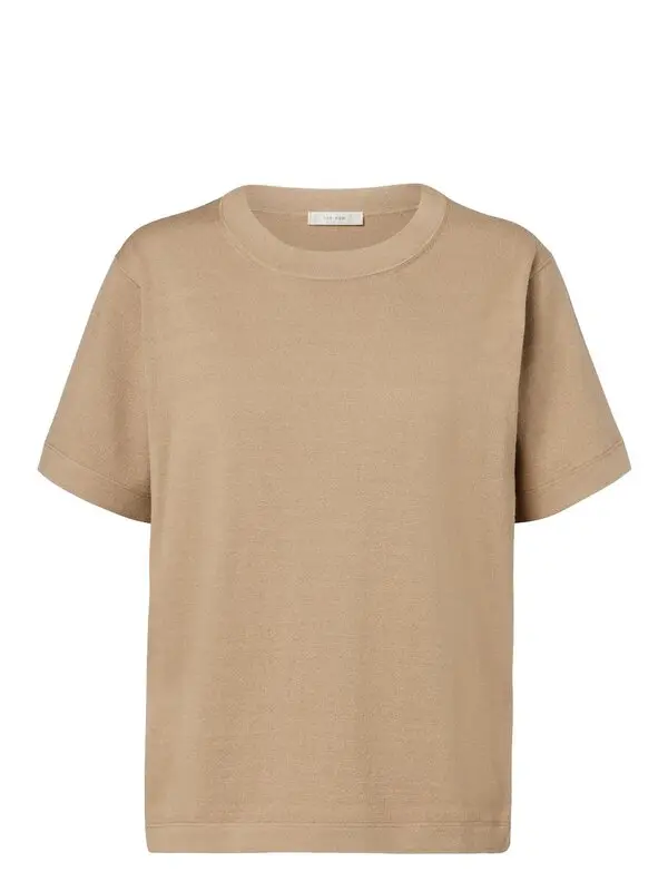 THE ROW Orlan Cotton And Silk-blend T-shirt - Beige