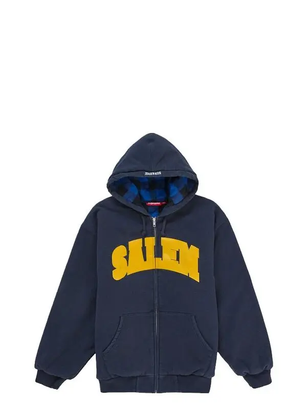 Supreme Salem Zip Up Hooded Sweatshirt - Navy Blue