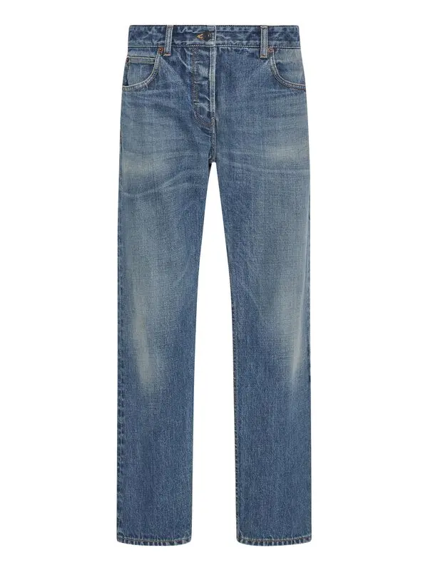 THE ROW Riáco Cropped Straight Leg Jeans - Medium Indigo