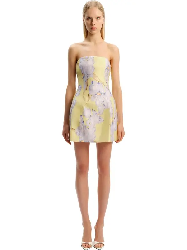 Bardot Karoline Hourglass Mini Dress - Yellow Flr