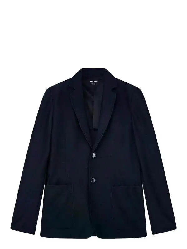 Giorgio Armani Blazer Regular Fit In Technical Seersucker Jersey - Blue