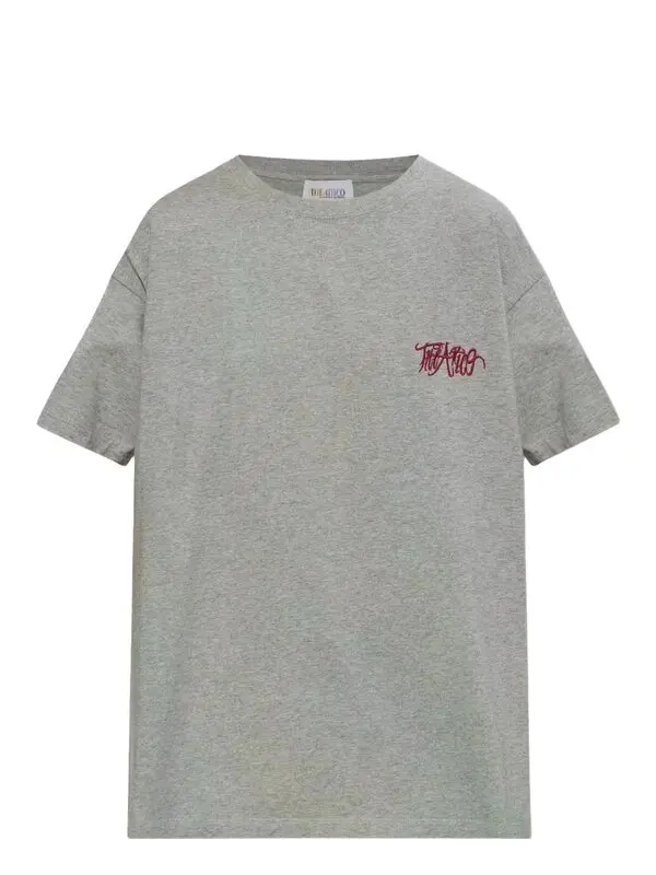 Attico Logo Embroidered T-shirt - Grey