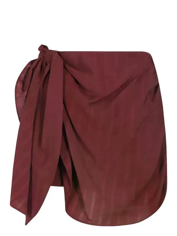 ISABELLE BLANCHE Check-pattern Knot Detail Skirt - Brown