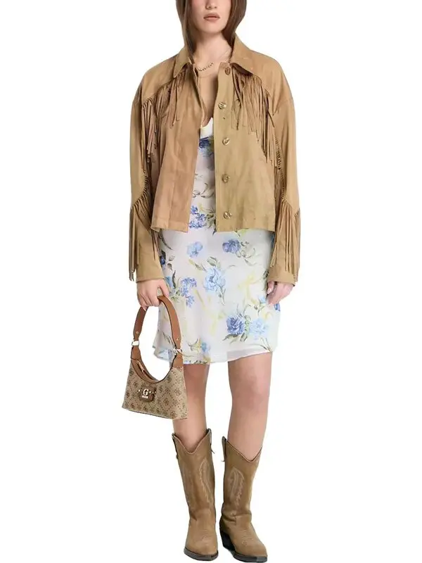 Guess Floral Print Mini Dress - Neutrals