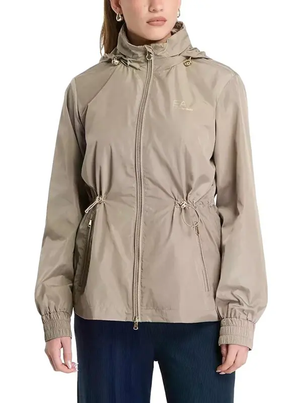 EA7 Drawstring Hooded Jacket - Neutrals