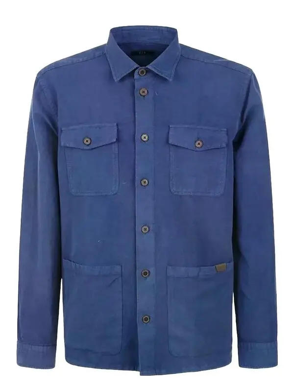 FAY Four-pocket Shirt - Blue