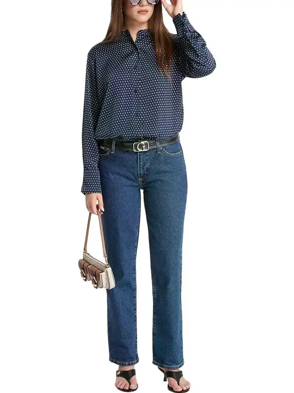 Michael Kors Polka-dot Long-sleeve Shirt - Blue