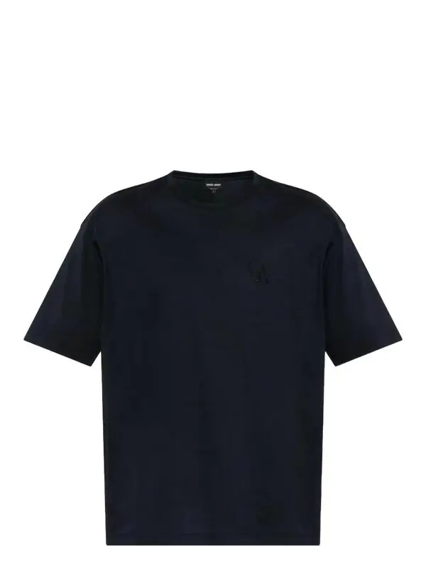 Giorgio Armani Logo-embroidered T-shirt - Blue