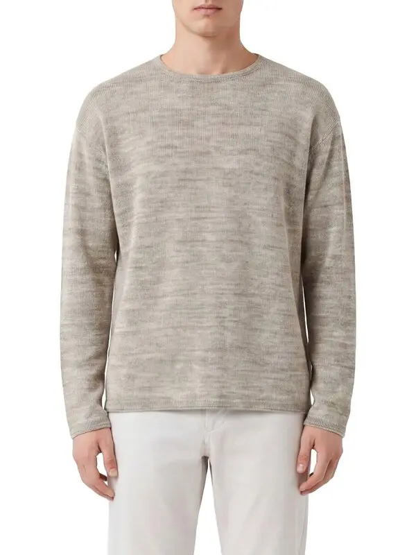 ROBERTO COLLINA Cotton And Linen Crew Neck Sweater - Grey