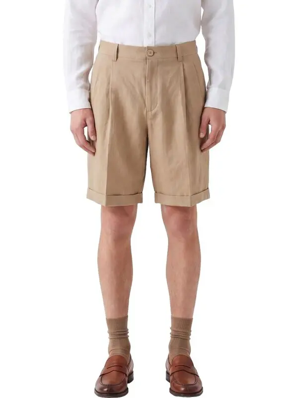 Jacquemus Linen Blend Shorts - Beige