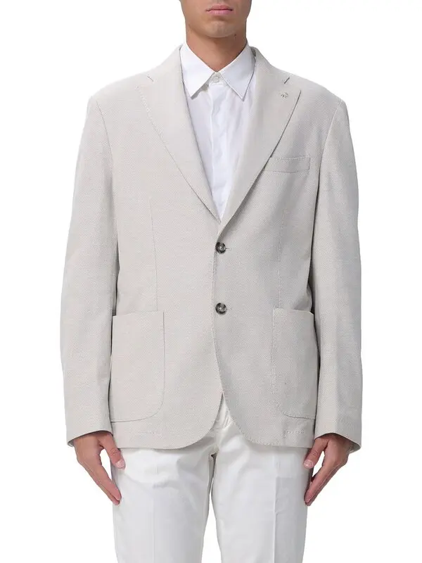 MANUEL RITZ Single-breasted Cotton Blazer - Beige