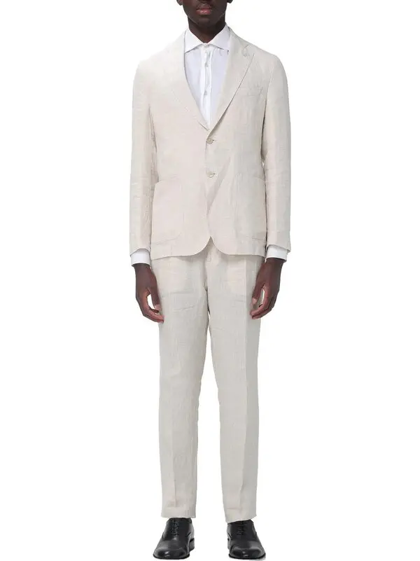 MANUEL RITZ Single-breasted Linen Suit - Beige