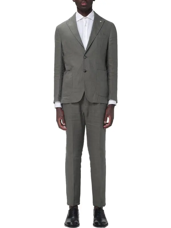 MANUEL RITZ Single-breasted Linen Suit - Green