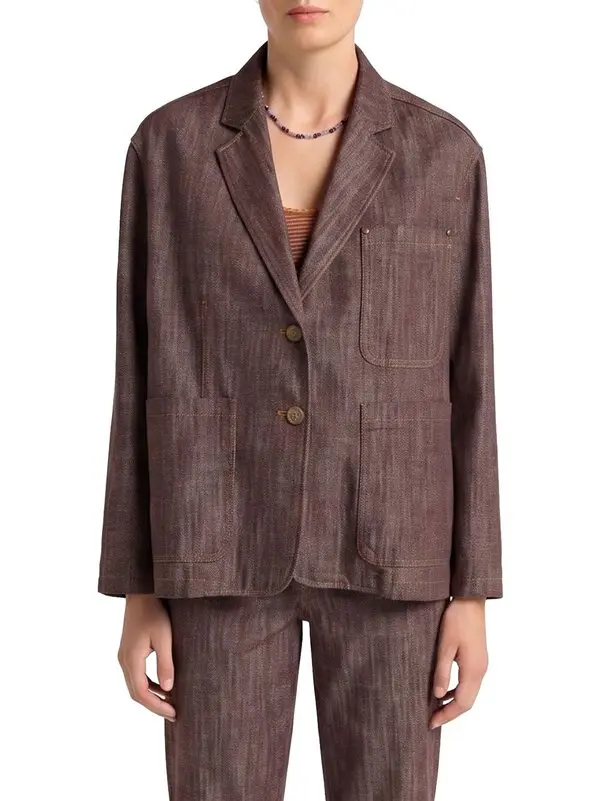 Momoni Single-breasted Cotton Blazer - Brown