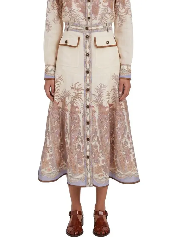 Zimmermann Midi Skirt - Beige