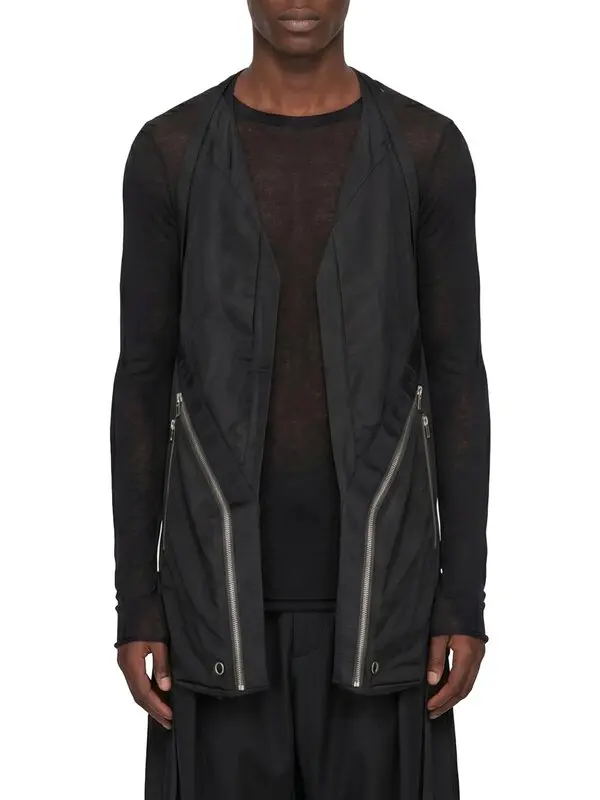 Rick Owens Asymmetrical Zip-up Vest - Black