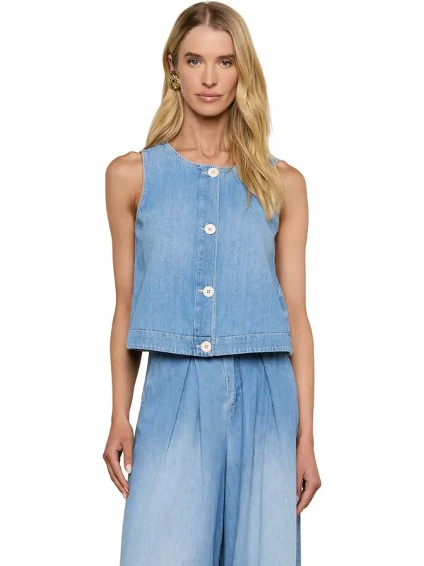 L'Agence Foster Sleeveless Denim Top - Seattle