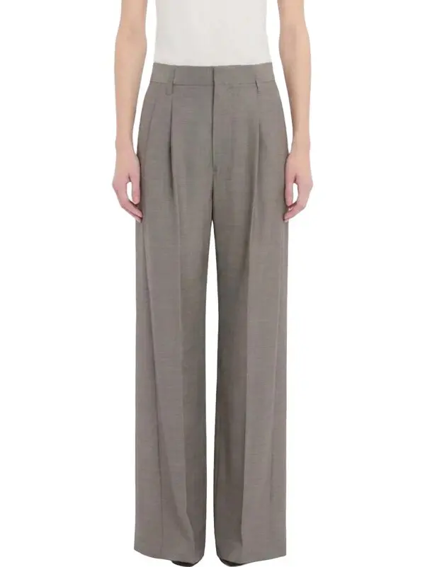 Victoria Beckham Virgin Wool Wide-leg Trousers - Grey