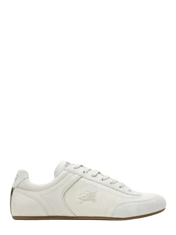 Burberry Knight Leather Lace-up Sneakers - Beige
