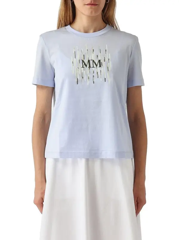 Max Mara Printed Cotton T-shirt - Blue