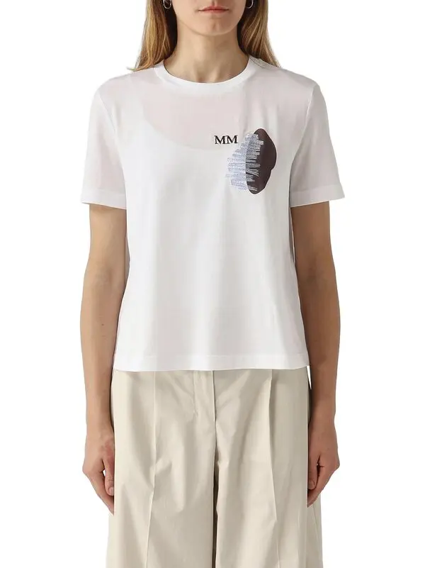 Max Mara Printed Cotton T-shirt - White