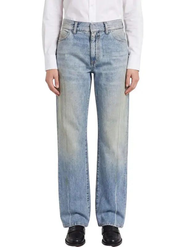 MAISON MARGIELA High-waisted Straight Leg Jeans With Worn Effect - Blue