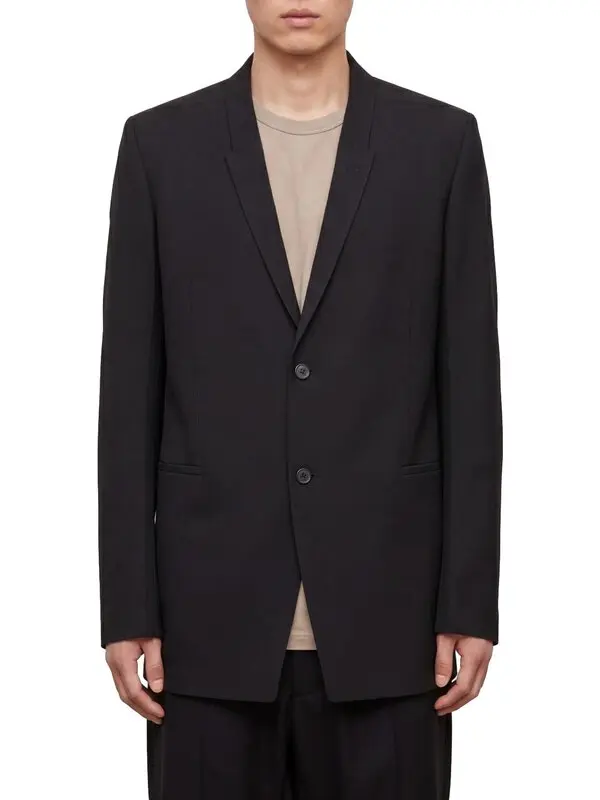 Rick Owens Single-breasted Wool Blazer - Black