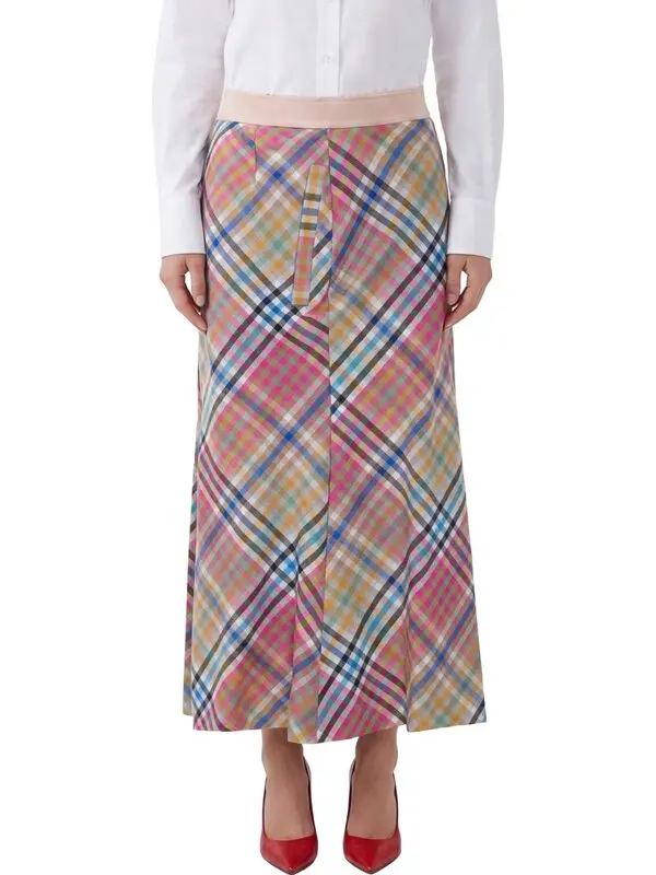 VIVIENNE WESTWOOD Virgin Wool A-line Midi Skirt - Multicolor