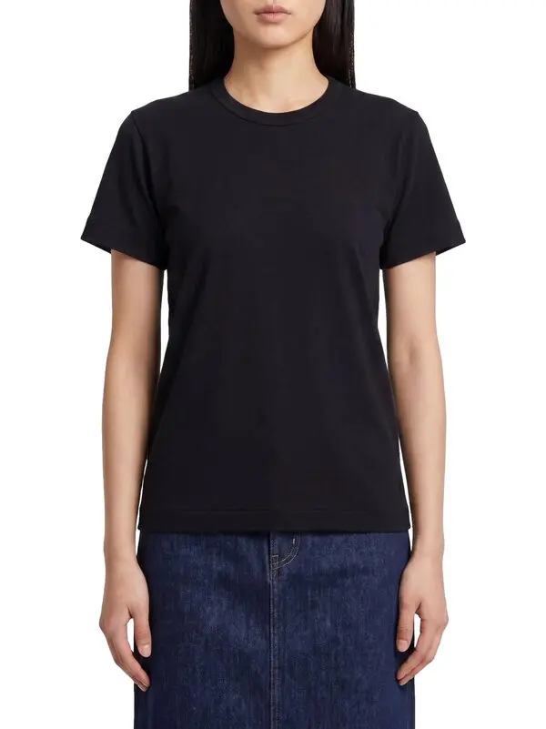 Play Comme Des Garcon Slim Fit Cotton T-shirt With Back Logo - Black