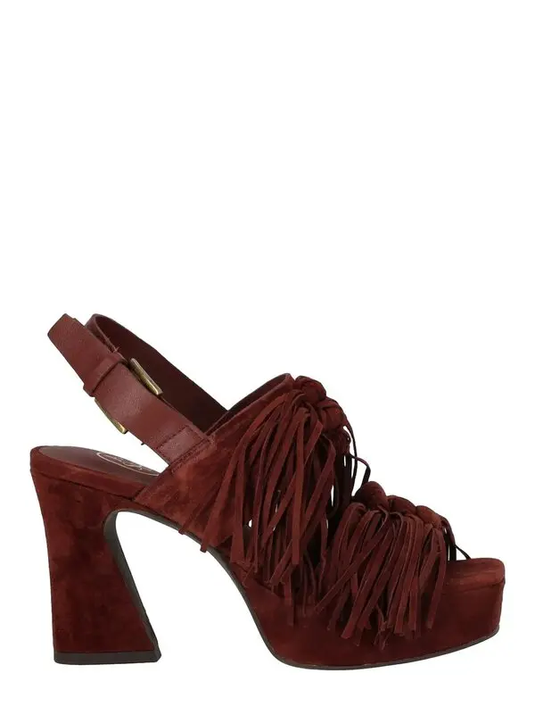 Ash Oprah Heeled Sandals With Knot And Fringe Detailing - Red