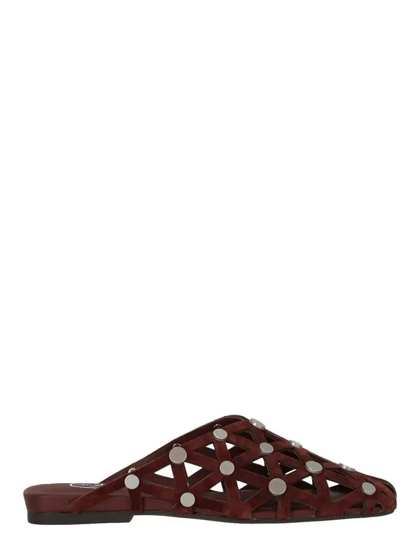 Ash Bone Burgundy Flat Mule - Red