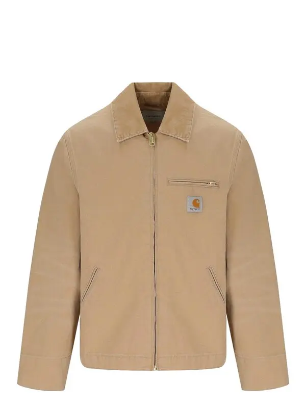 Carhartt Work In Progress Detroit Jacket With Corduroy Collar - Beige
