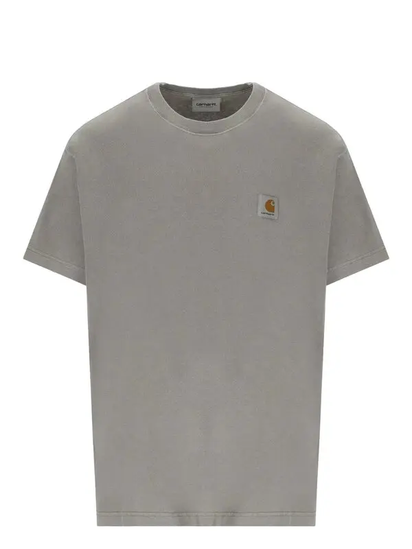 Carhartt Work In Progress Short Sleeve T-shirt With Embroidered Logo - Grey