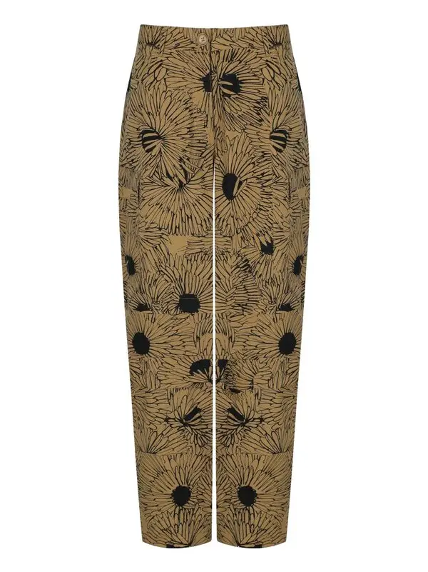 Essentiel Antwerp Josy Cargo Floral Print Trousers - Beige