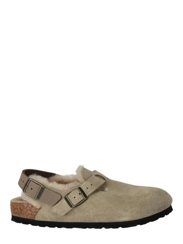 BIRKENSTOCK Tokio Shearling Clogs - Beige