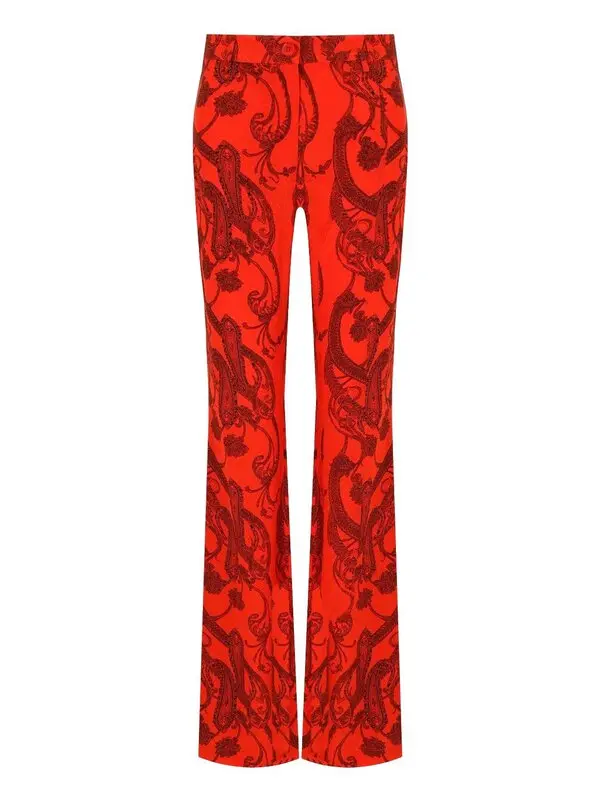 Essentiel Antwerp Jodie Flare Paisley Print Viscose Trousers - Orange