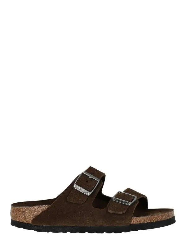 BIRKENSTOCK Arizona Suede Sandals With Adjustable Buckle Straps - Brown