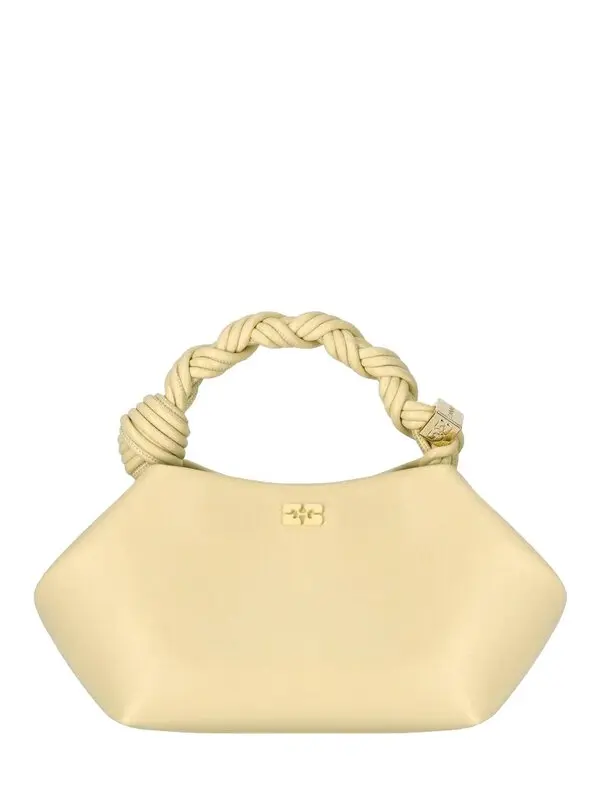 GANNI Bou Small Handbag With Braided Handle - Yellow