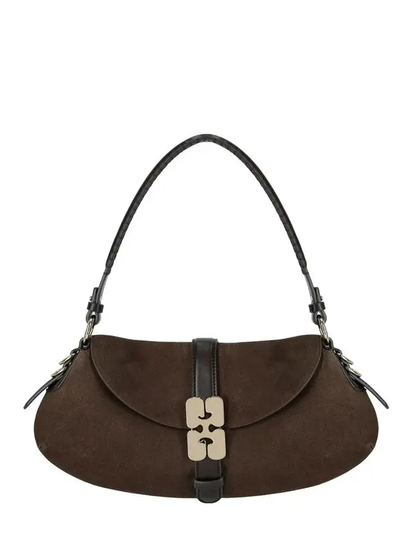 GANNI Kat Baguette Bag - Brown