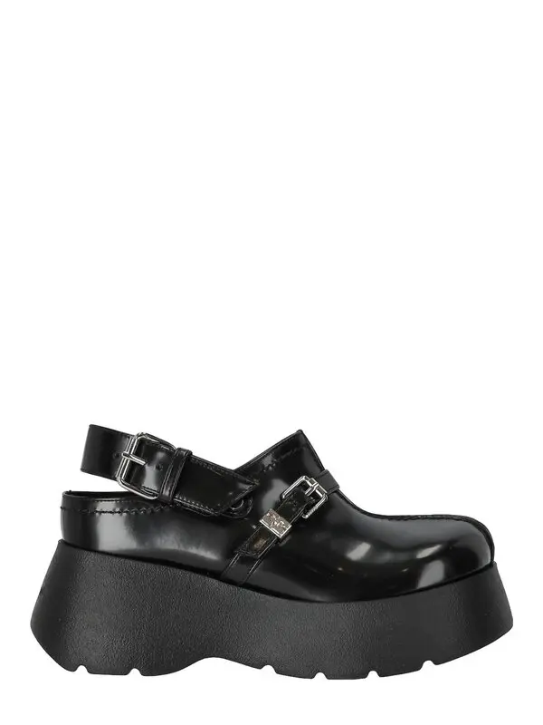 GANNI Platform Clogs With Buckle Detail - Black